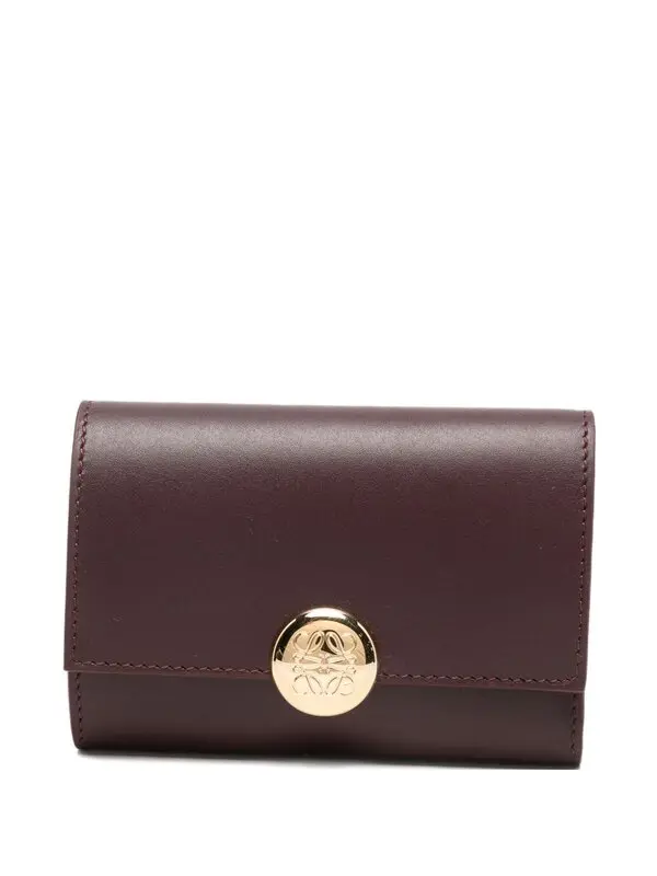 Loewe Pebble Small Leather Wallet - Red