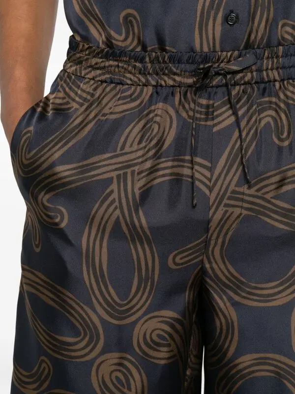 Loewe Printed Silk Wide Leg Shorts