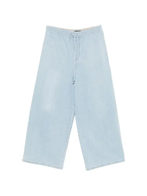 Loewe Wide Leg Drawstring Trousers - Sky Blue