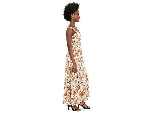 Vince Camuto Square Neck Floral Print Tiered Maxi Dress