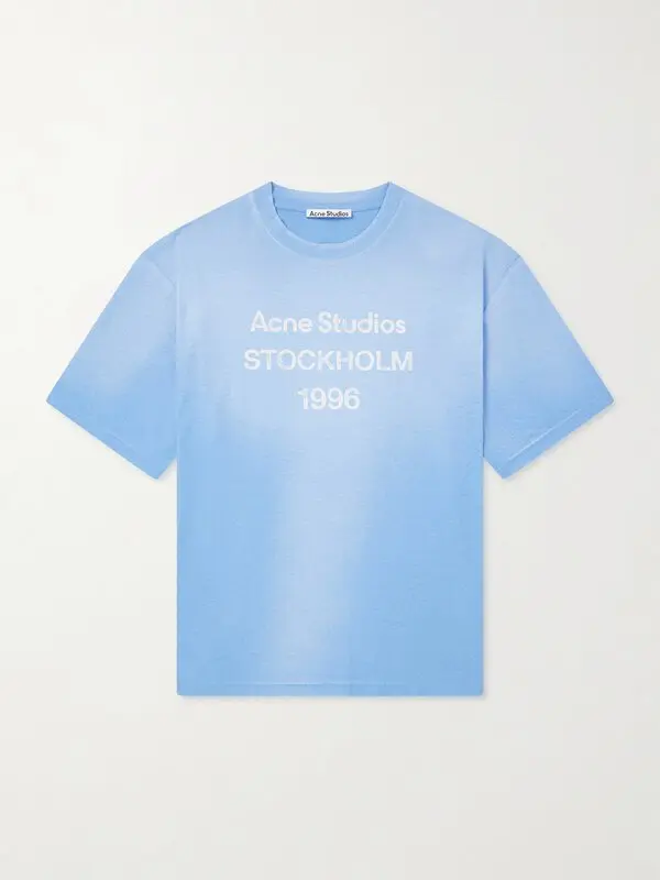Acne Studios Logo-print Cotton T-shirt - Blue