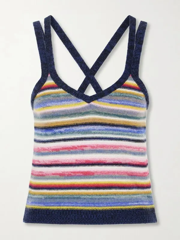 Suzie Kondi Toula Striped Cashmere Tank Top - Multi