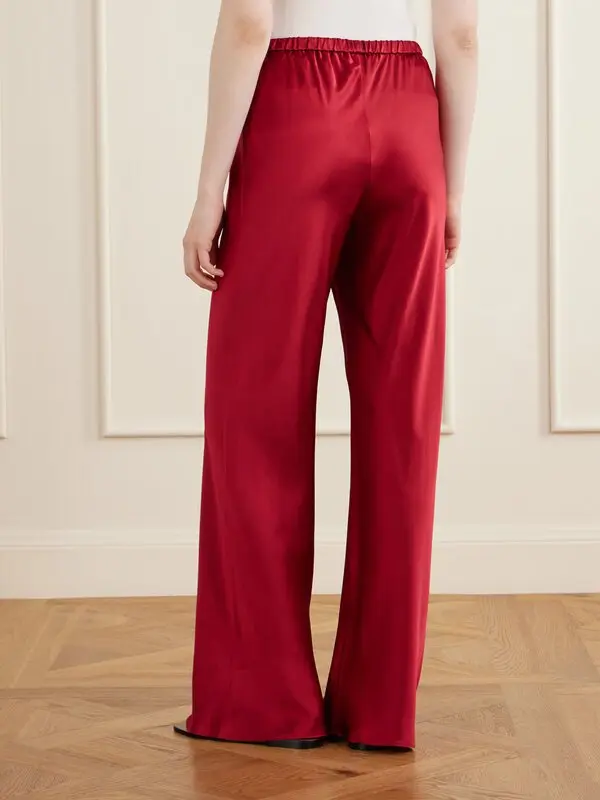 Comme Si Silk-charmeuse Wide-leg Pants