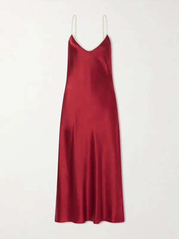 Comme Si Bias Slip Silk-charmeuse Midi Dress - Red