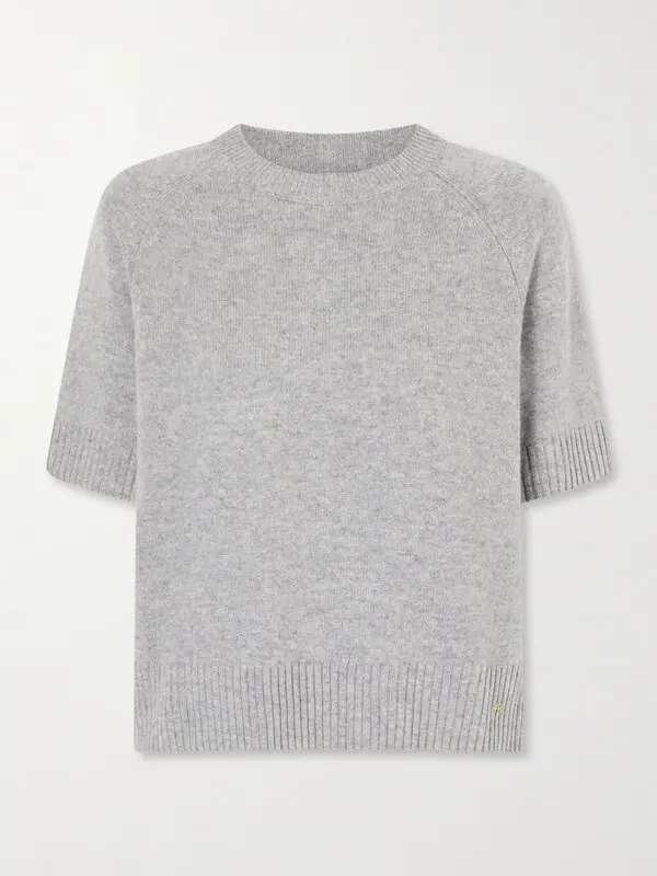 ANINE BING Jackson Logo-embellished Cashmere Sweater