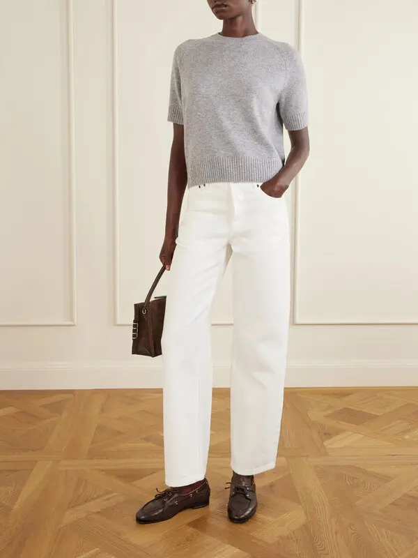ANINE BING Jackson Logo-embellished Cashmere Sweater