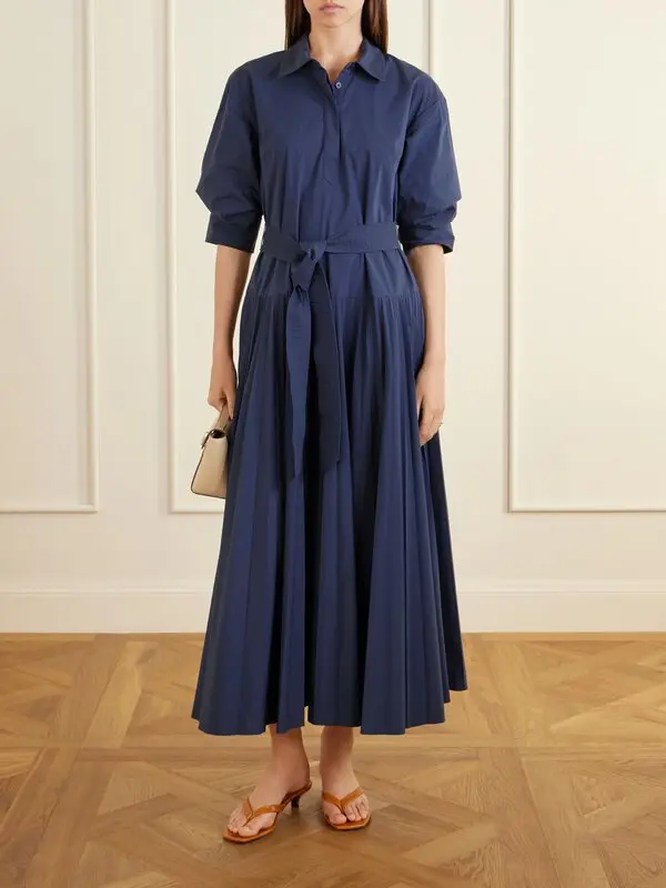 Simkhai Arlo Cotton Belted Maxi Dress - Blue