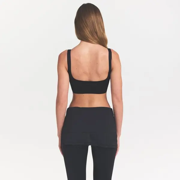 SKIMS Longline Corset Bra | Black | Large | Nike Matte