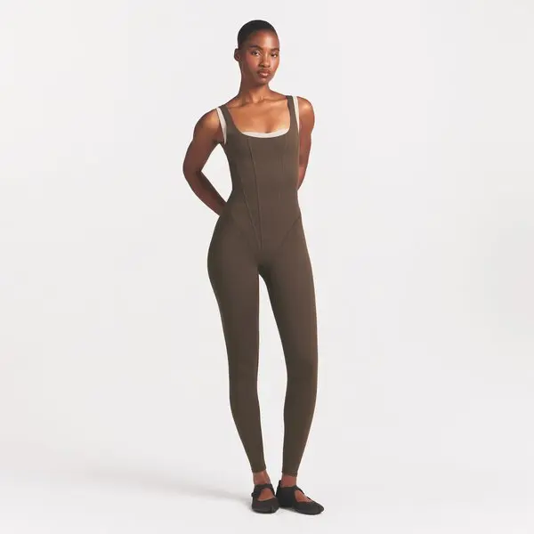 SKIMS Corset 29" One Piece - Dark Sepia