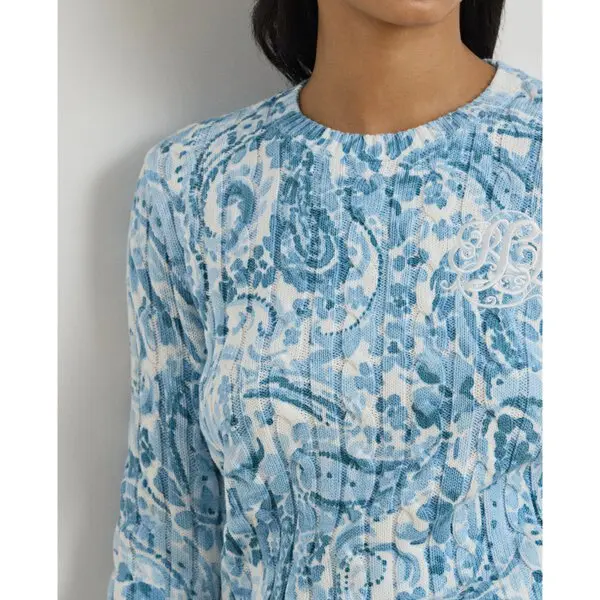 Ralph Lauren Paisley Cable-knit Cotton Sweater