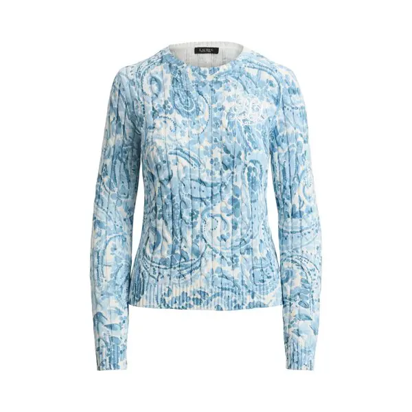 Ralph Lauren Paisley Cable-knit Cotton Sweater