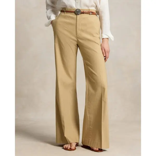 Ralph Lauren Beaton Stretch Cotton-linen Flare Pants