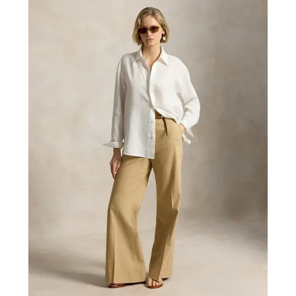 Ralph Lauren Beaton Stretch Cotton-linen Flare Pants