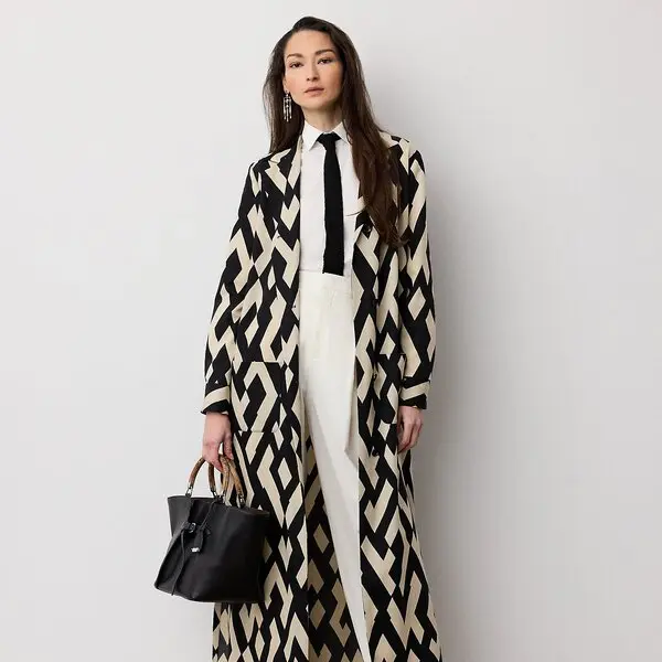 Ralph Lauren Nessa Deco-print Wool Coat