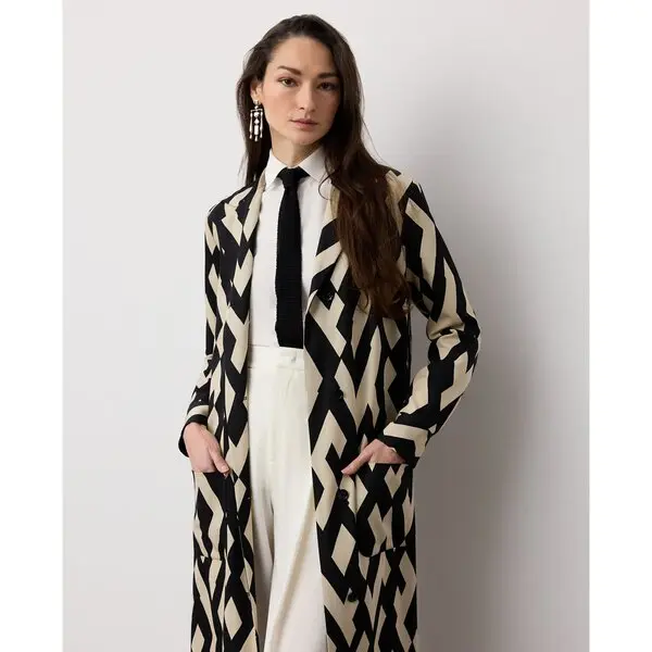 Ralph Lauren Nessa Deco-print Wool Coat