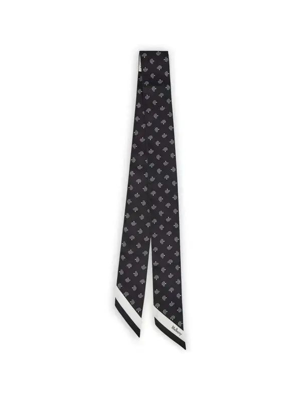 Mulberry Tree Skinny Scarf - Black