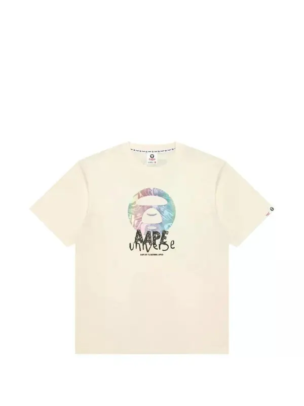 AAPE BY *A BATHING APE Moonface-print Logo-patch T-shirt
