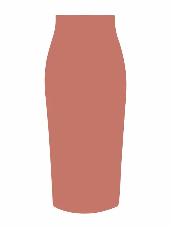 TIA DORRAINE High-waist Pencil Midi Skirt - Pink
