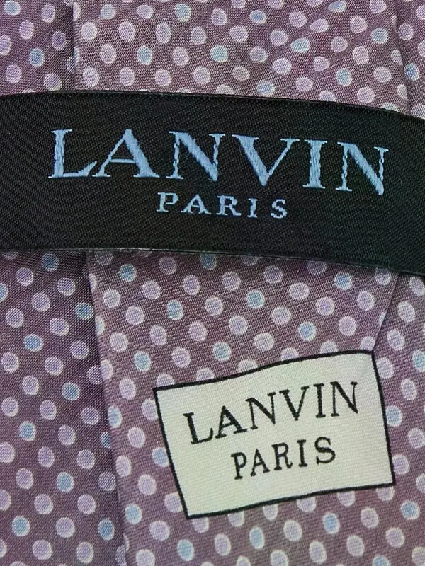 LANVIN Silk Tie With Dot Pattern
