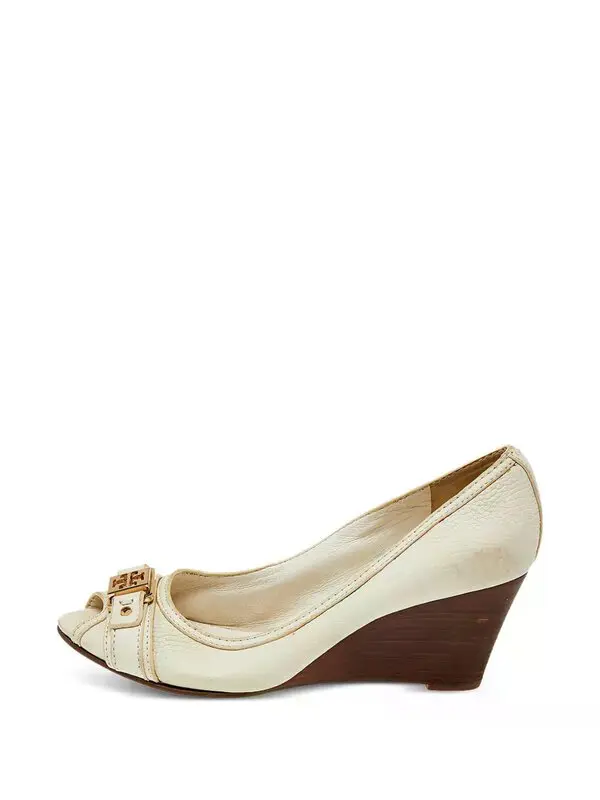 Tory Burch Logo-plaque Peep-toe Pumps