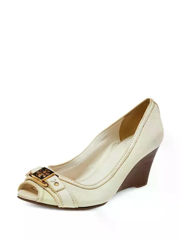Tory Burch Logo-plaque Peep-toe Pumps