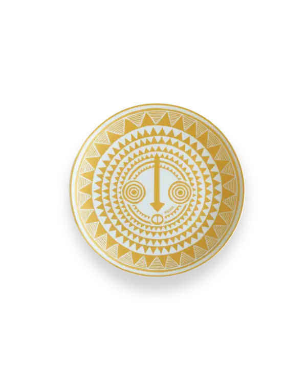 Mojjere Fine Porcelain Dessert Plate Gold&white Design - White/yellow