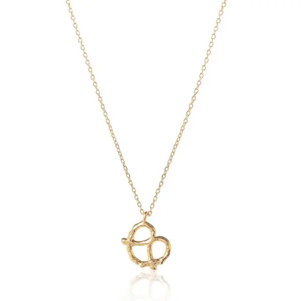 C.J.M 16k Plated Pretzel Charm Necklace - Gold