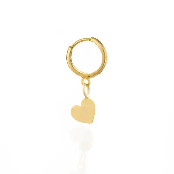 C.J.M Plated Heart Shaped Huggie Earring - Gold