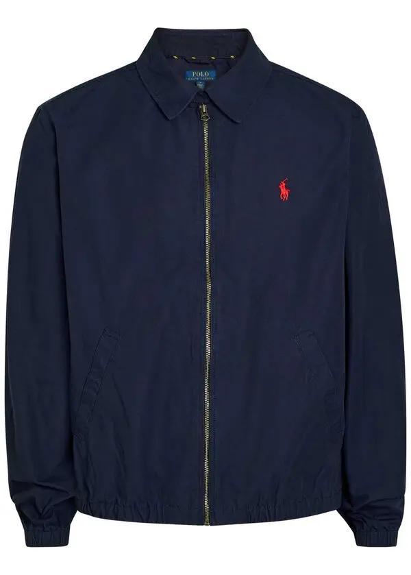 Polo Ralph Lauren Embroidered Cotton-poplin Jacket - Navy