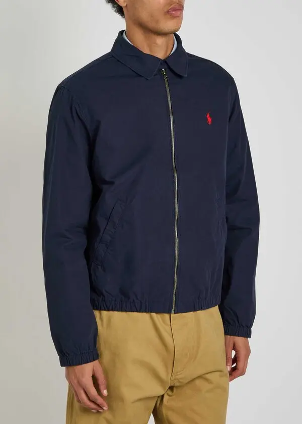 Polo Ralph Lauren Embroidered Cotton-poplin Jacket - Navy