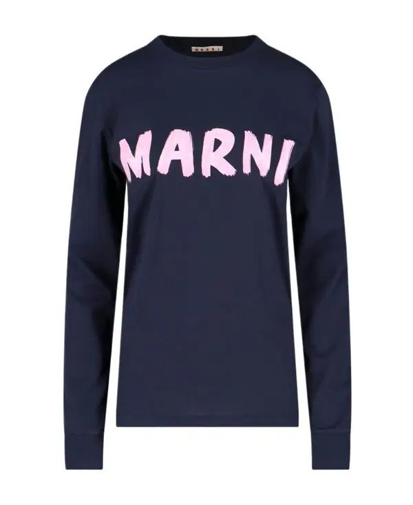 Marni Logo Print Long Sleeve T-shirt