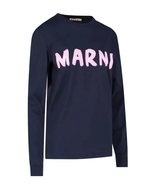 Marni Logo Print Long Sleeve T-shirt