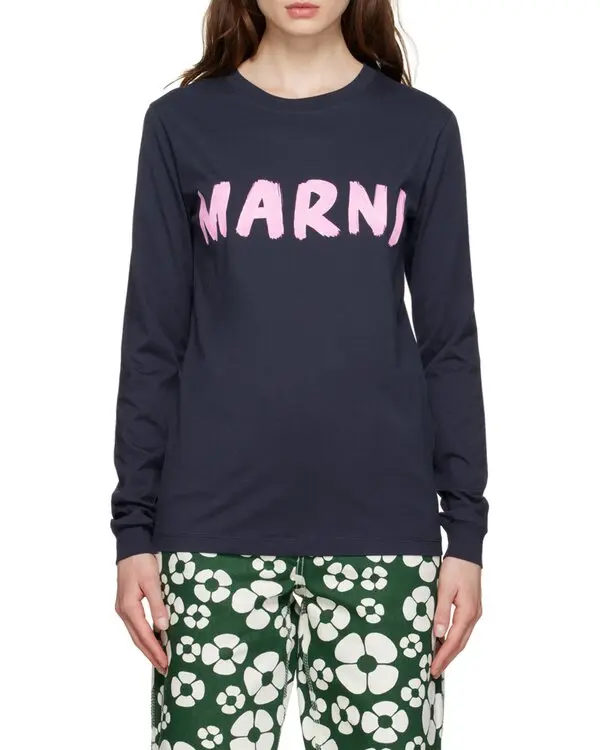 Marni Logo Print Long Sleeve T-shirt