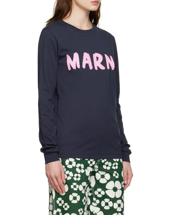 Marni Logo Print Long Sleeve T-shirt
