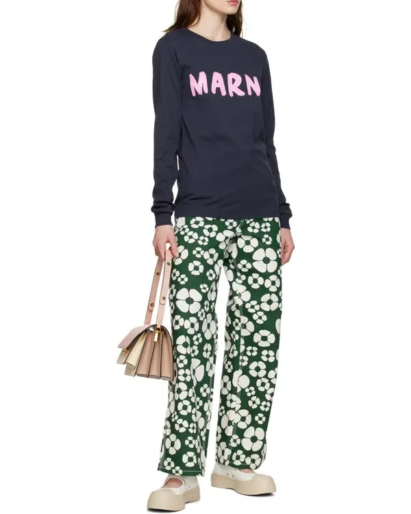 Marni Logo Print Long Sleeve T-shirt