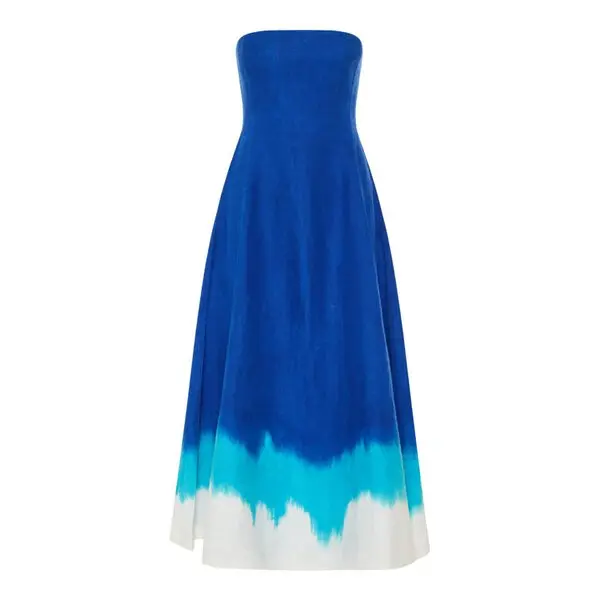 Gabriela Hearst Strapless Dip-dye Maxi Dress - Blue