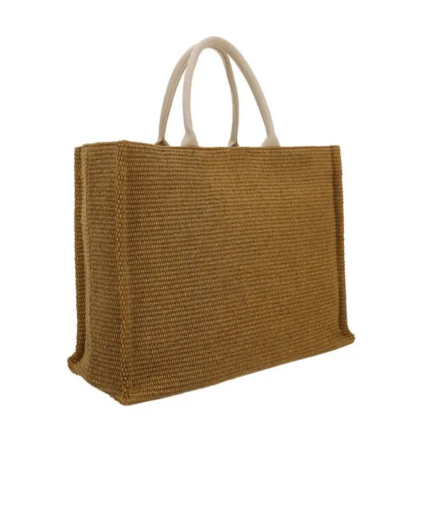 Marni Logo Embroidered Woven Tote Bag