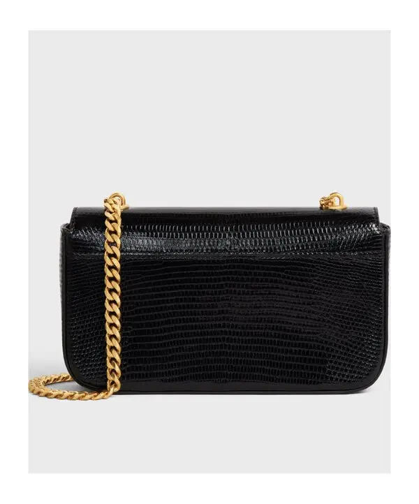 Celine Triomphe Chain Shoulder Bag In Lizard