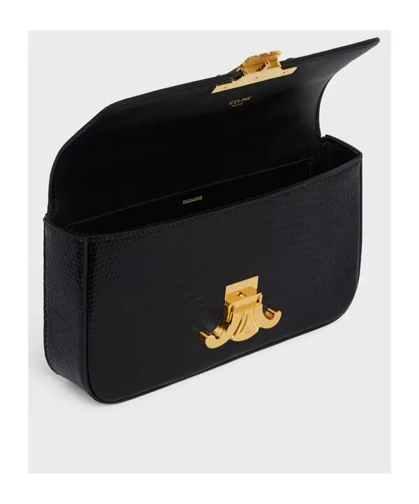 Celine Triomphe Chain Shoulder Bag In Lizard