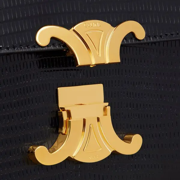 Celine Triomphe Chain Shoulder Bag In Lizard