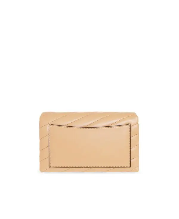 Tory Burch Kira Chevron Logo Plaque Chain Wallet - Nude
