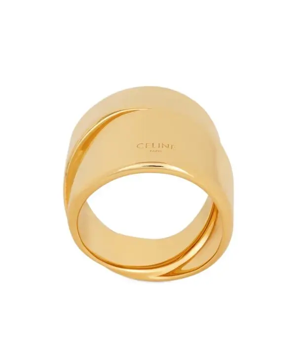 Celine Formes Abstraites Ribbon Ring In Brass With Gold Finish - Golden