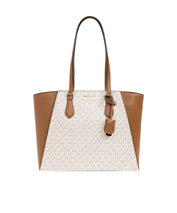 Michael Kors Large Tote Bag With Logo Detail - Cream