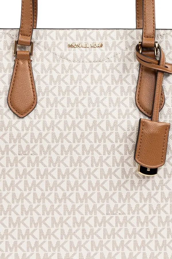 Michael Kors Large Tote Bag With Logo Detail - Cream