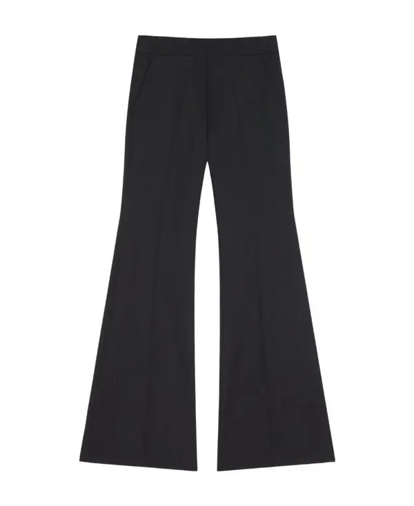 Givenchy Flare Tailored Pants In Tricotine Wool And Mohair - Black