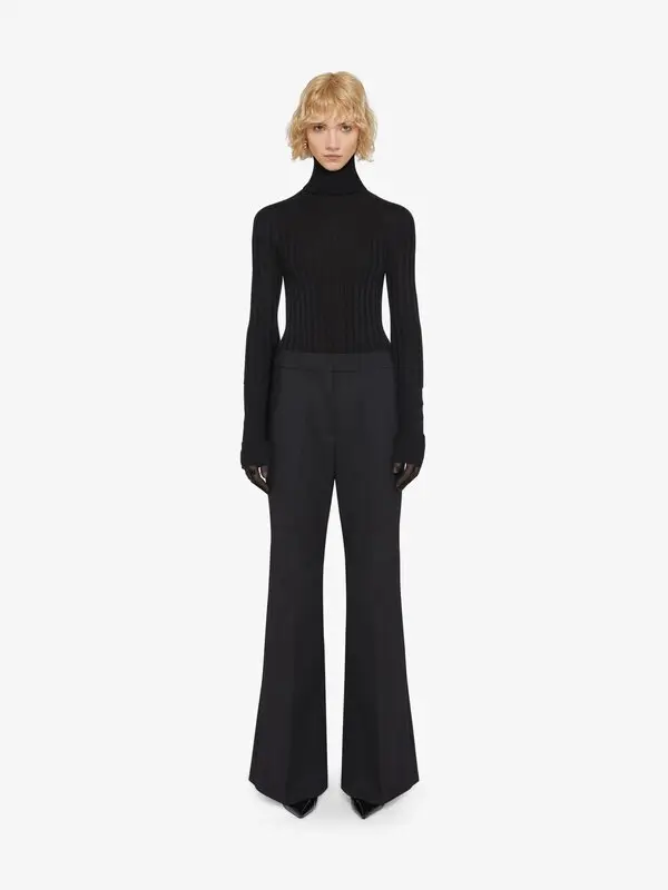 Givenchy Flare Tailored Pants In Tricotine Wool And Mohair