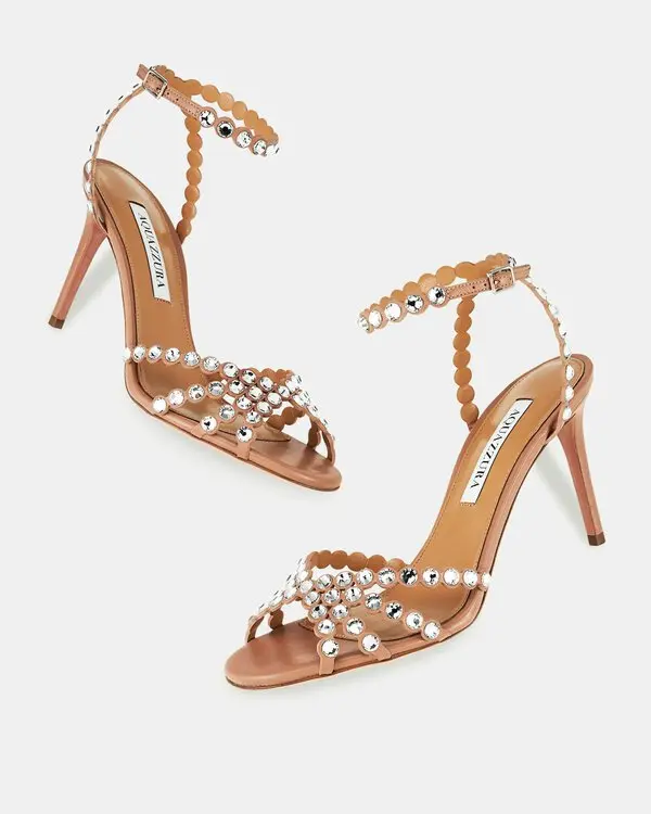 AQUAZZURA Tequila Embellished Heeled Sandals