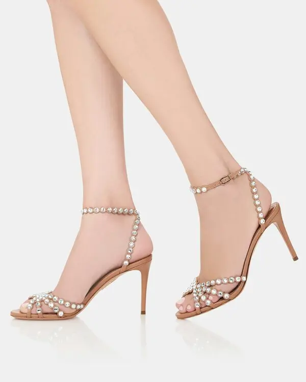 AQUAZZURA Tequila Embellished Heeled Sandals