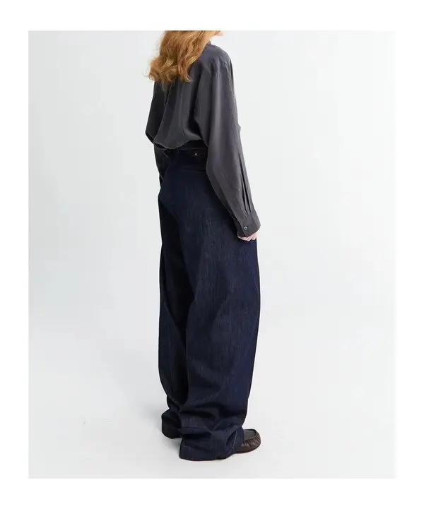 Dries Van Noten Belted Pleated Denim Jeans
