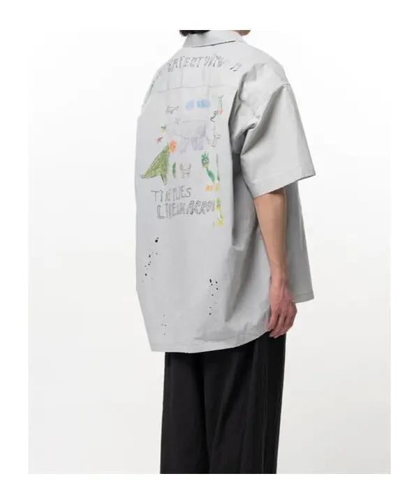 Mihara Yasuhiro Drawing Printed Buttoned Shirt